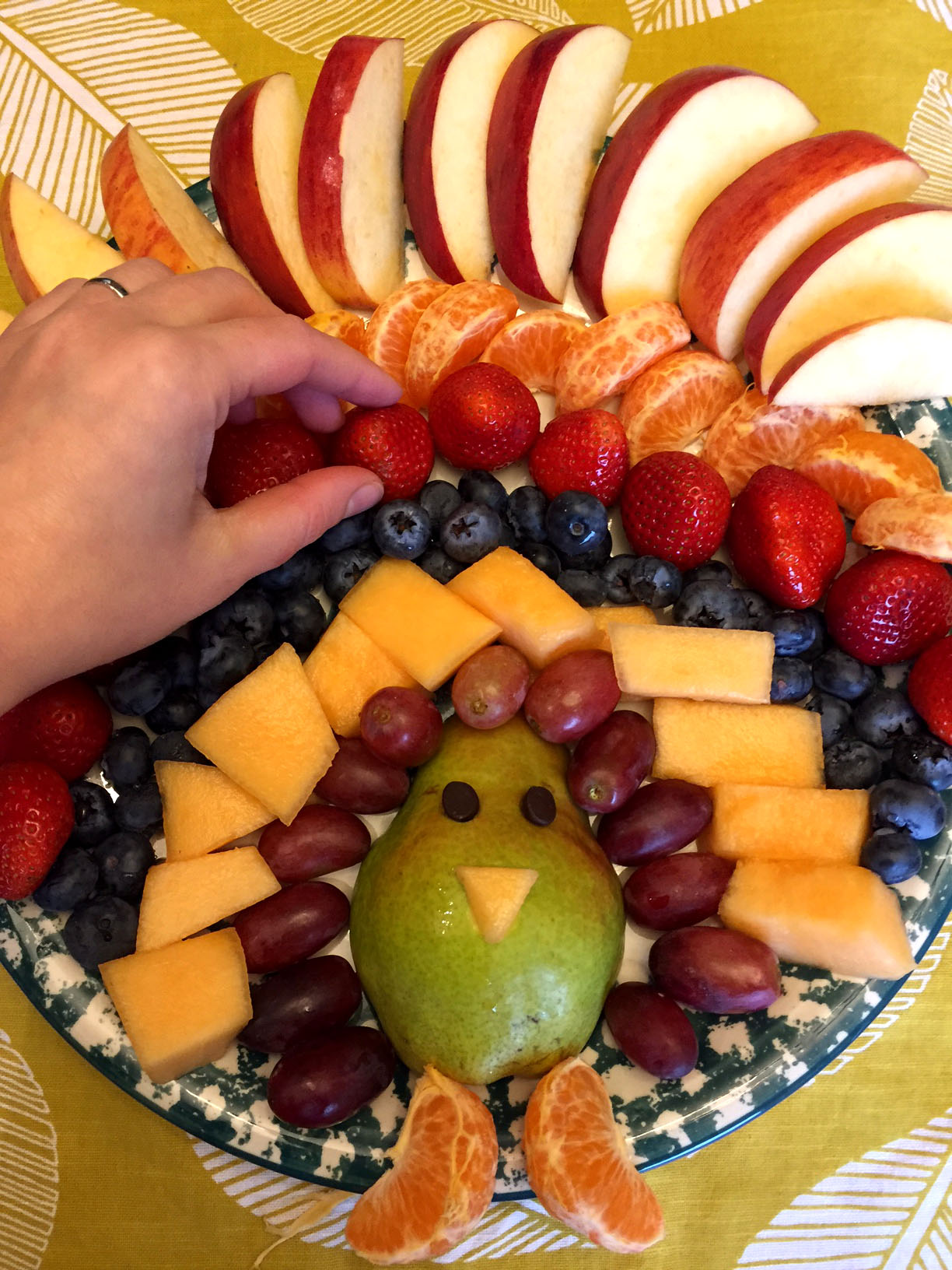 Thanksgiving Turkey-Shaped Fruit Platter – Melanie Cooks