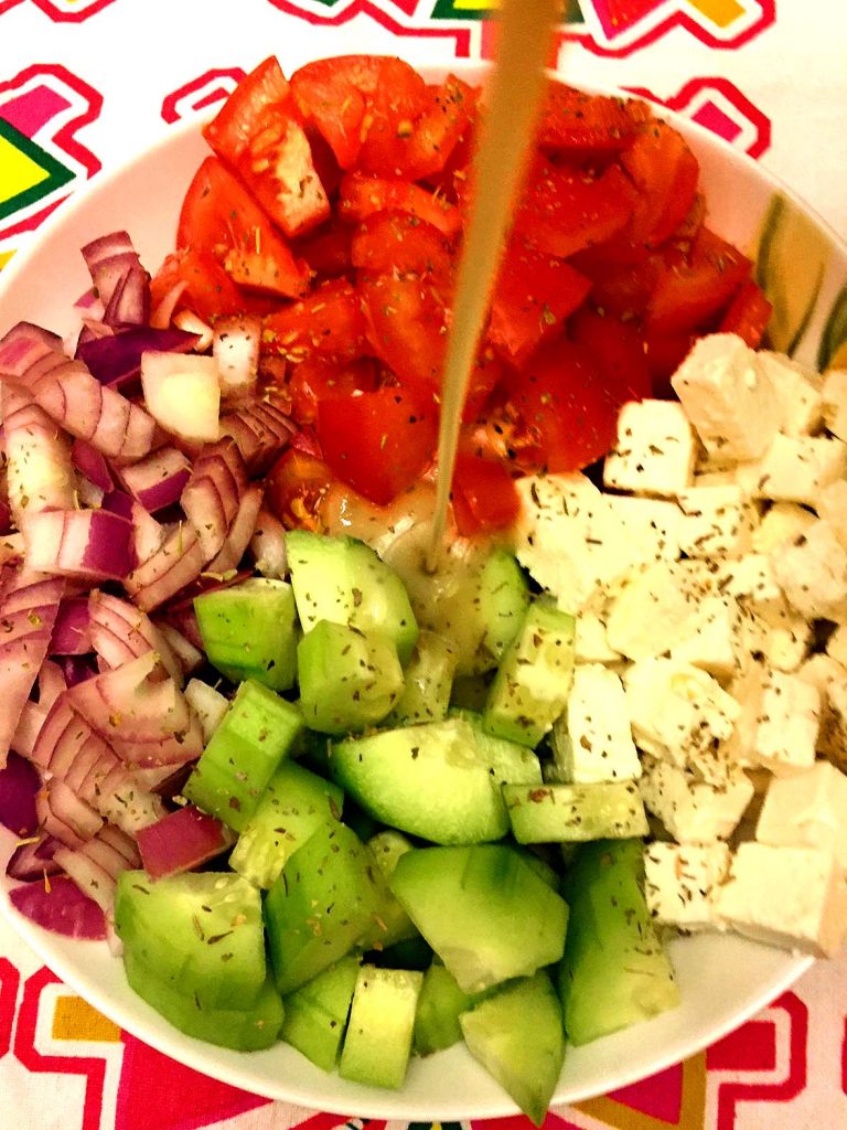 Tomato Cucumber Feta Cheese Greek Salad Recipe – Melanie Cooks