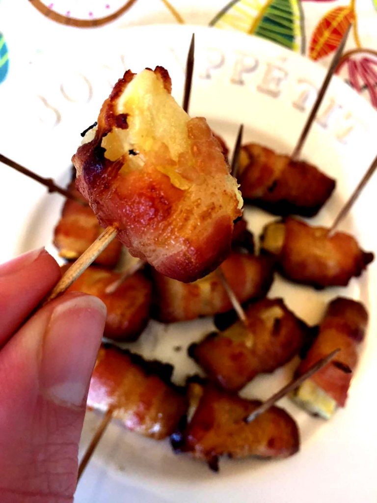 Bacon Wrapped Pineapple Bites Appetizer Recipe – Melanie Cooks
