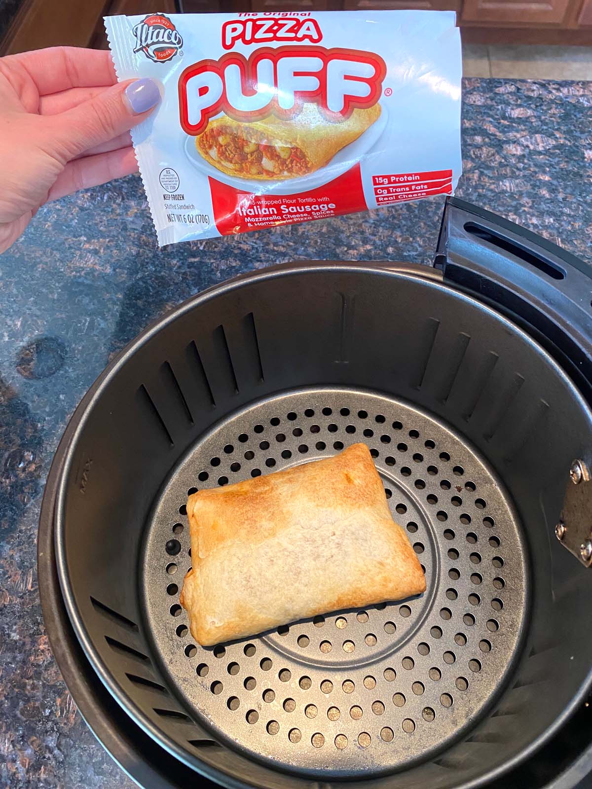 Air Fryer Frozen Pizza Puff – Melanie Cooks