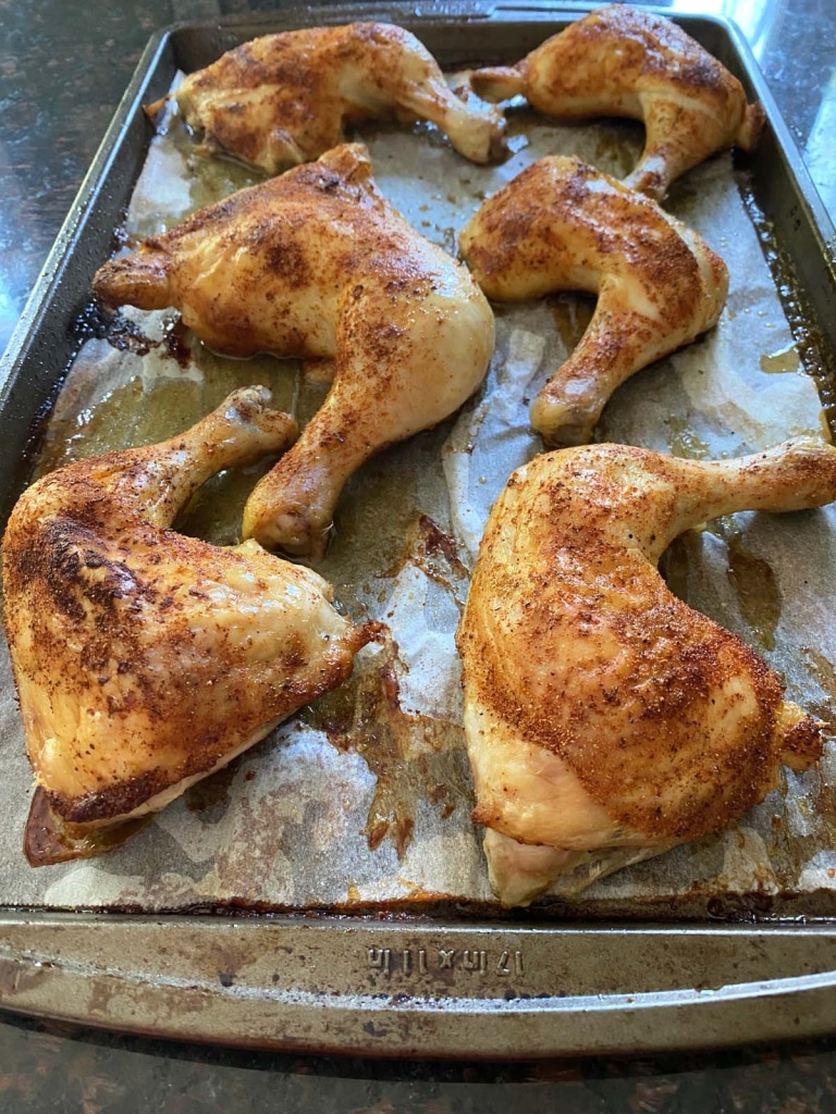 Baked Chicken Leg Quarters – Melanie Cooks