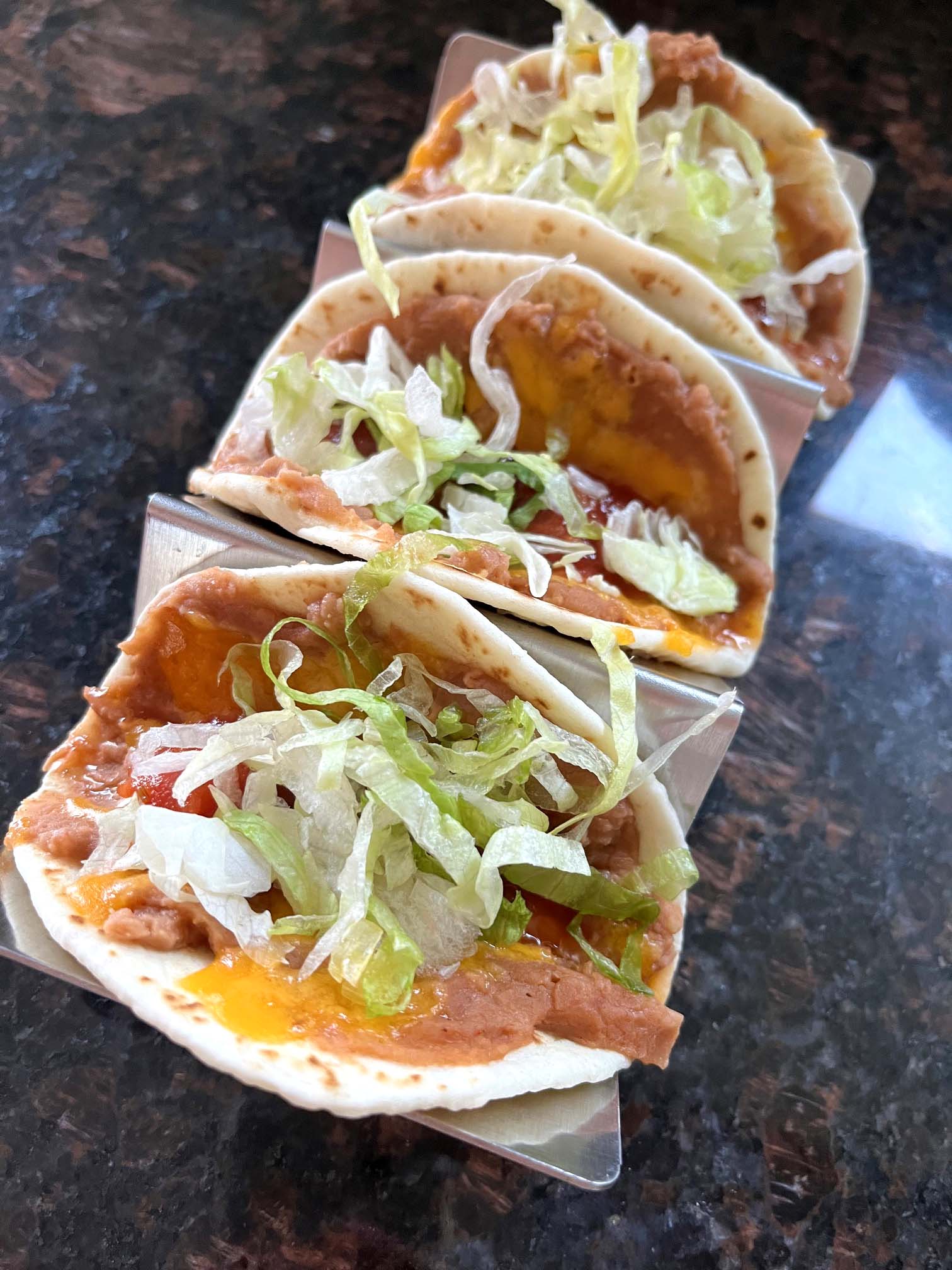 Microwave Refried Bean and Cheese Tacos 5-Minute Recipe – Melanie Cooks