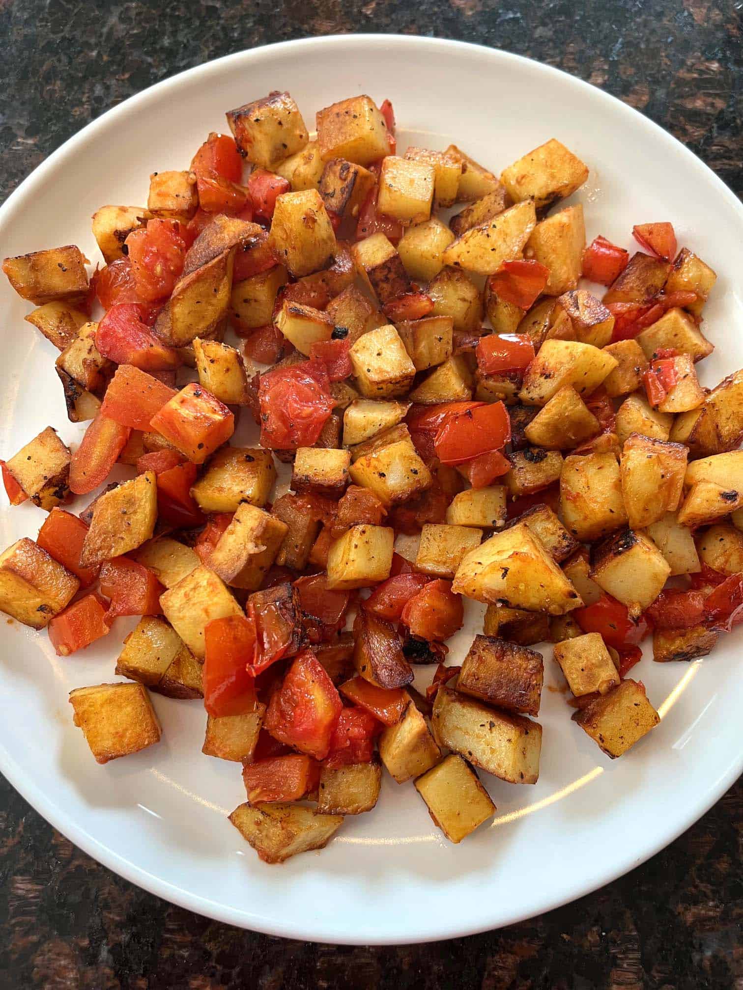 Crispy Pan Fried Potatoes and Tomatoes Recipe | Easy Side Dish ...