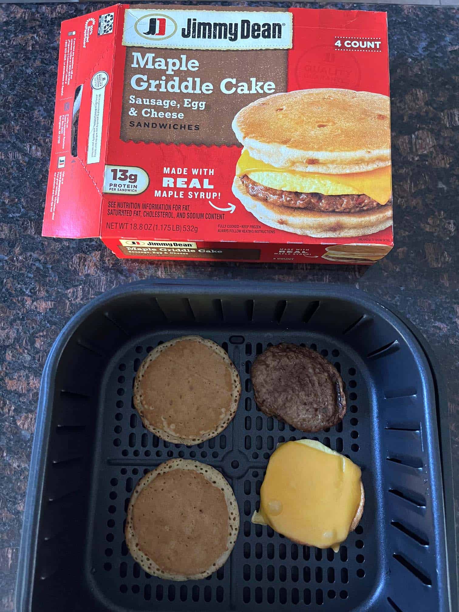 Air Fryer Jimmy Dean Maple Griddle Cake Sandwich (7 Minutes)! – Melanie ...