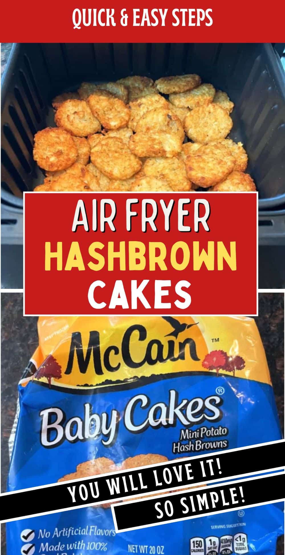 McCain Baby Cakes Hashbrowns in Air Fryer – Quick & Crispy! – Melanie Cooks