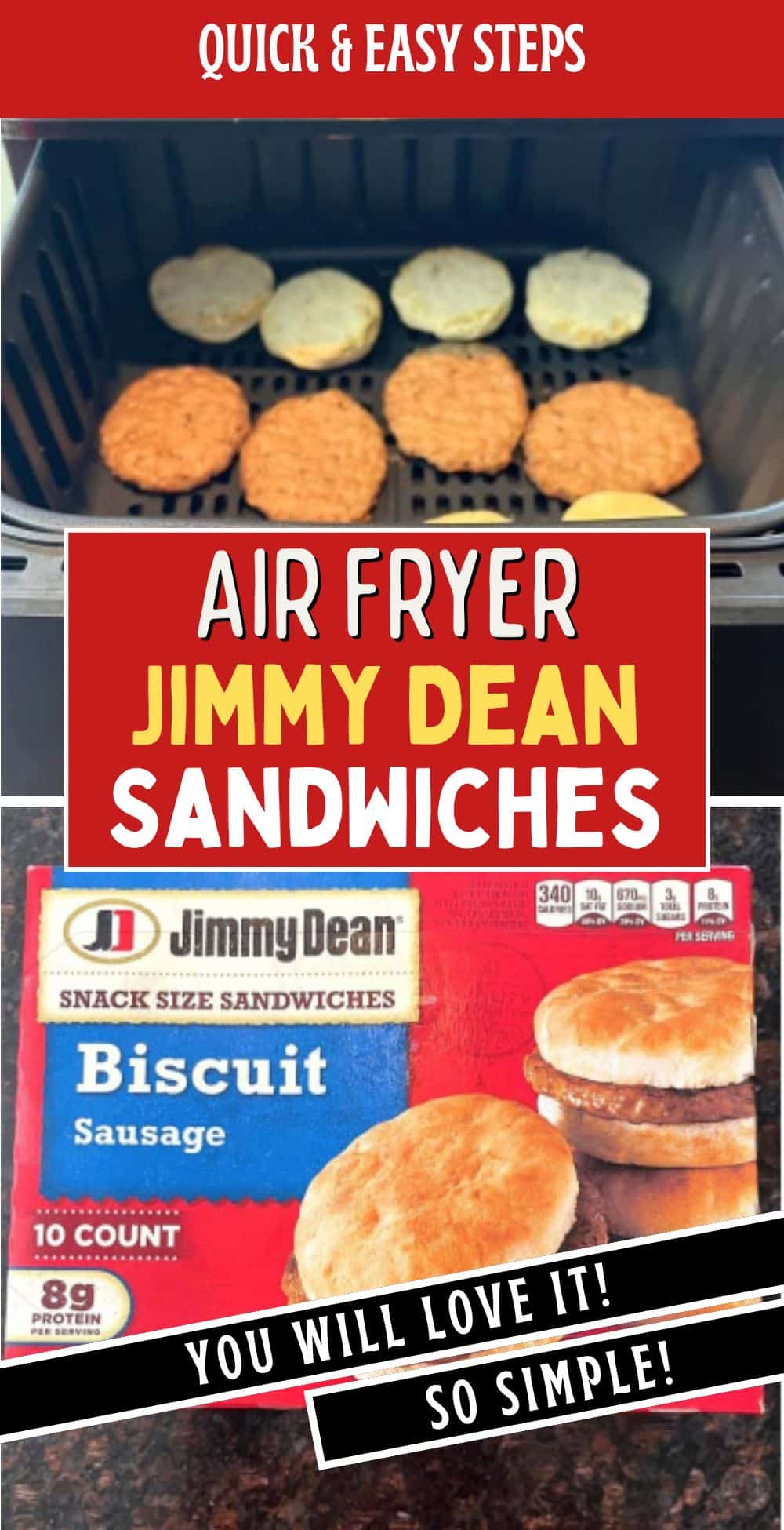 Jimmy Dean Biscuit Sausage Sandwiches In Air Fryer: Easy Crispy ...
