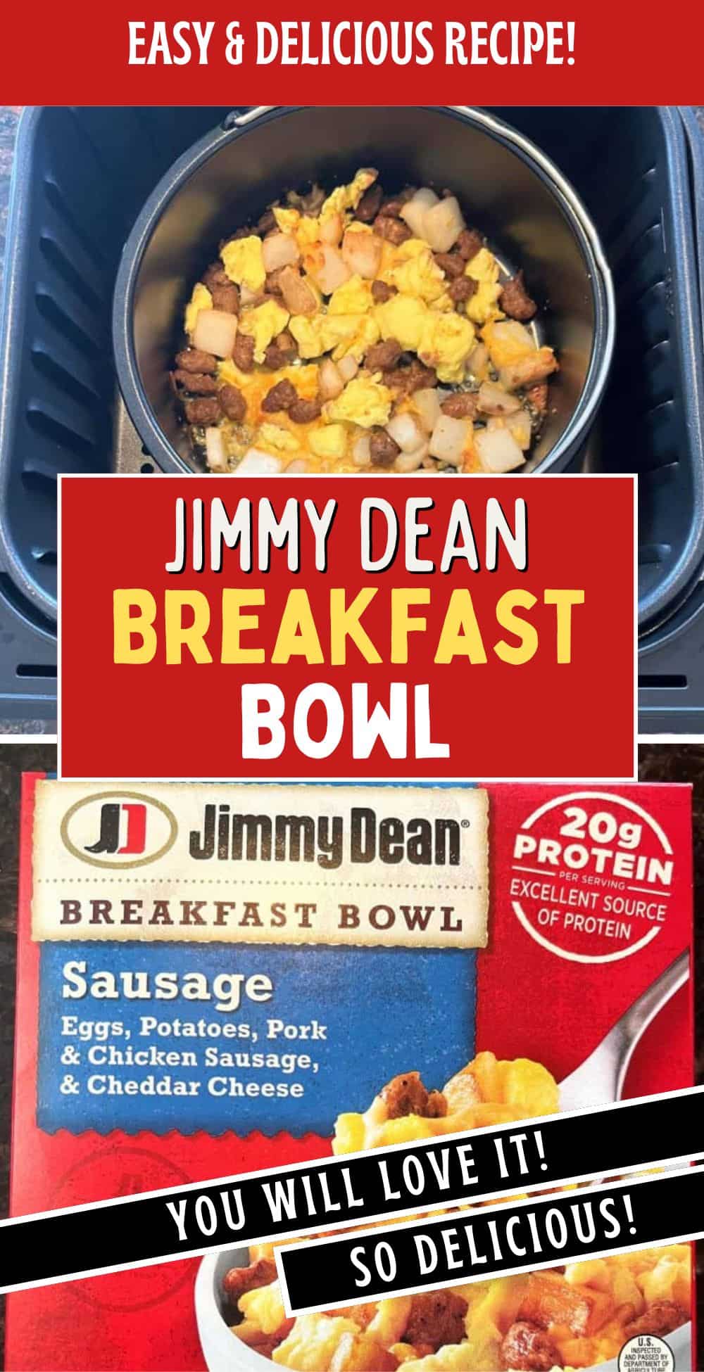 Air Fryer Jimmy Dean Breakfast Bowl – Easy & Delicious! – Melanie Cooks