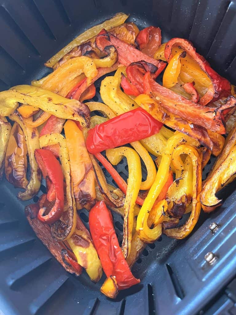 Air Fryer Roasted Tri-Color Rainbow Bell Peppers Recipe – Melanie Cooks