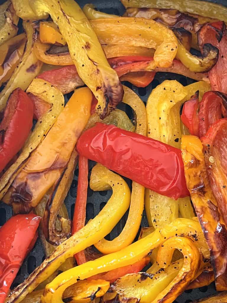 Air Fryer Roasted Tri-Color Rainbow Bell Peppers Recipe – Melanie Cooks