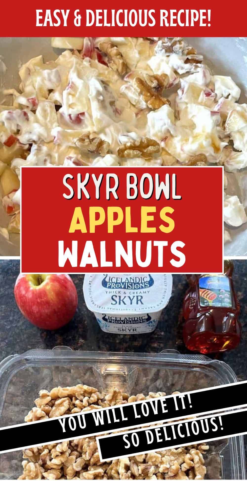 Creamy Skyr Bowl with Apples and Walnuts | Healthy Breakfast Recipe ...
